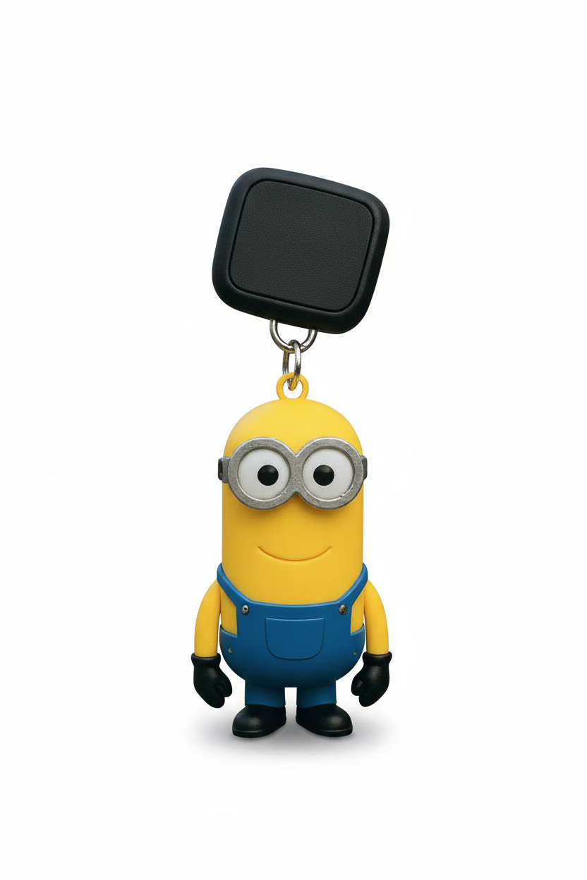 Cute Minion Character Keychain – Durable PVC Figure Key Ring for Bags,